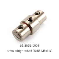 China 25x55mm M8x1 Brass Bridge Swivel Joint Corrosion Resistant 180 Degree Pivot Connector for Lighting Arms for sale