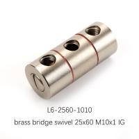 China Brass Bridge Swivel 25x60mm M10x1 Thread 90 Degree Pivot Joint for Lighting Fixtures Industrial Grade for sale