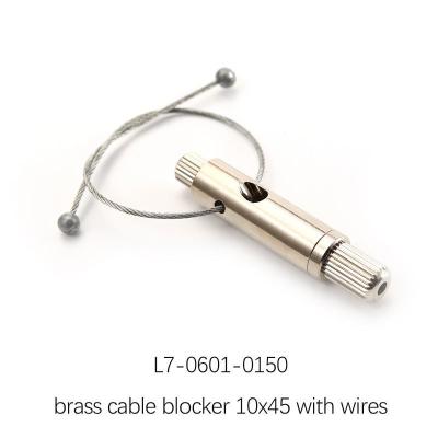 China 10x45mm Brass Cable Blocker with Pre Installed Wires for Pendant Lighting Connections 250V for sale