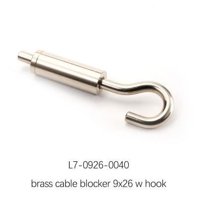 China 9x26mm Brass Cable Blocker with Integrated Hook for Corrosion Resistant Cable Management for sale