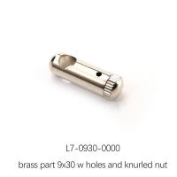 China Brass Lighting Part 9x30mm Cross Drilled Holes Integrated Knurled Nut for Fixtures for sale