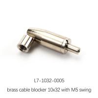 China 10-32 UNF Solid Brass Cable Blocker with M5 Swing Arm for Pendant Lighting for sale