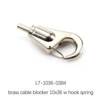China Brass Cable Blocker 10x36 Corrosion Resistant Lighting Suspension Cable Grippers with Hook Spring for sale
