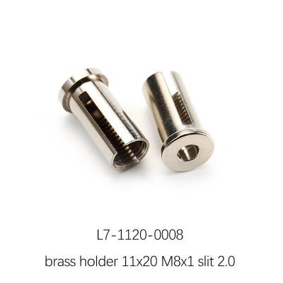 China Natural Brass Light Holder 11x20mm M8x1 Thread 2.0mm Slit Secure Grip for sale