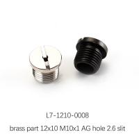 China Anti Galvanized Brass Lighting Connector 12x10mm M10x1 Thread 2.6mm Hole Slit for sale