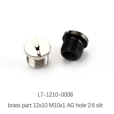China Anti Galvanized Brass Lighting Connector 12x10mm M10x1 Thread 2.6mm Hole Slit for sale