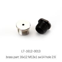 China Brass Lighting Connector M13x1 Male Thread SW14 Wrench Flat 2.6mm Hole 16x12mm for sale
