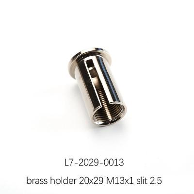 China Natural Polish Brass Lamp Holder 20x29mm M13x1 Thread 2.5mm Slit for LED Halogen for sale