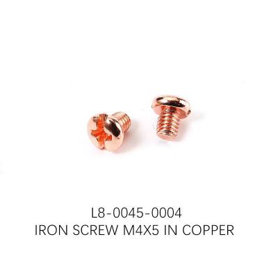 China M4x5 Iron Screw Electroplated Copper Finish High Tensile Strength 400 MPa for Lighting Fixtures for sale