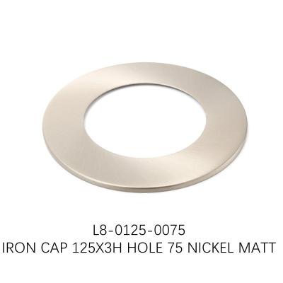 China Nickel Matt Iron Cap 125mm Diameter 75mm Center Hole for Lighting Fixtures for sale