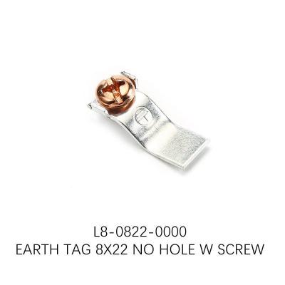 China Copper Earth Tag Grounding Component 8x22mm No Hole for Lighting Fixtures for sale