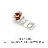 China Copper Earth Tag Grounding Terminal 22x8mm Hole 4.3mm with Screw for Lighting Fixtures for sale
