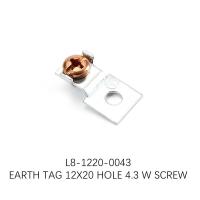 China Brass Earthing Tag Terminal 12x20mm Hole 4.3mm Screw Grounding Terminal for sale