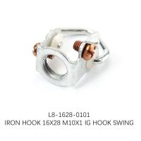 China High Strength Iron Swing Hook 16x28mm M10x1 Fine Pitch Thread for Lighting Suspension for sale
