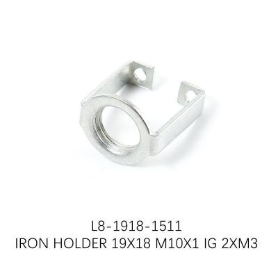 China Brass Lamp Connector Iron Holder 19x18mm M10x1 Fine Thread for Lighting Fixtures for sale