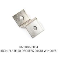 China 90 Degree Iron Lighting Fixture Mounting Plate 20x18mm with Pre Drilled Holes for sale