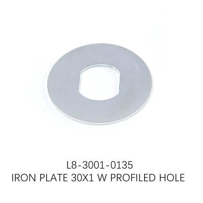 China Iron Mounting Plate 30x30x1mm Profiled Hole Electroplated Zinc for Lighting Fixtures for sale