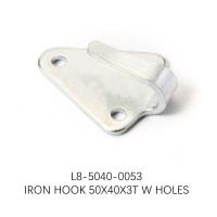 China 50x40 3mm Thickness Solid Iron Hook Pre Drilled Mounting Holes for sale