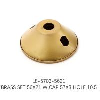 China Lead Free Solid Brass Lamp Pipe Set 56x21mm Main Pipe with 57x3mm End Cap for sale