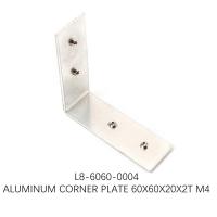 China Aluminum Alloy Corner Plate 60x60x20mm 2mm Thick Pre Tapped M4 Holes for Lighting Fixtures for sale