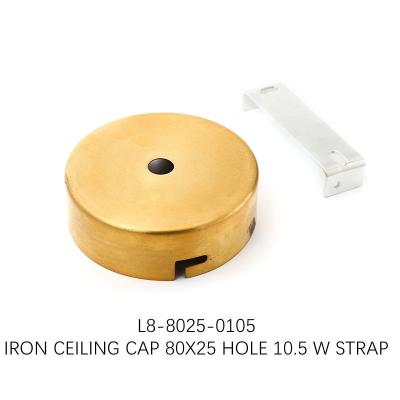 China Iron Ceiling Cap 80mm x 25mm 10.5mm Center Hole Integrated Mounting Strap for sale