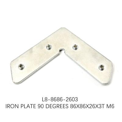 China 90 Degree Iron Plate Mounting Bracket 86x86mm M6 Threaded Holes for Lighting Fixtures for sale