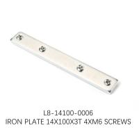 China 3mm Thick Electroplated Iron Mounting Plate 100x14mm with 4x M6 Threaded Holes for sale