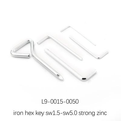 China Iron Hex Key Set SW1.5-SW5.0 Zinc Plated L-Shape Allen Wrench for Lighting Fixture Assembly for sale