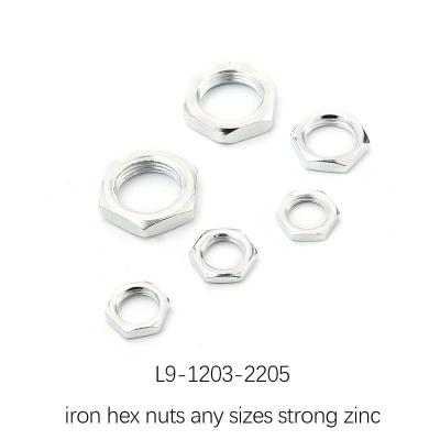 China Electroplated Zinc Plating Iron Hex Nuts Corrosion Resistant M3-M24 Sizes for sale