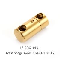 China Brass Swivel Joint 20x42mm M10x1 Internal Thread 90 Degree Pivot Connector for Lighting Fixtures for sale