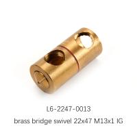 China Internal Gold Plated Brass Bridge Swivel M13x1 Thread 22x47mm for Lighting for sale