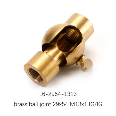 China Brass Ball Joint 29x54mm M13x1 IG/IG for Adjustable Indoor Outdoor Lighting Fixtures for sale