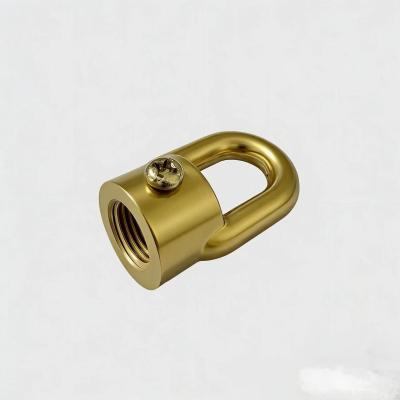 China Solid Brass Lighting Connector 20x32mm M10x1 Thread Natural Finish for Fixtures for sale