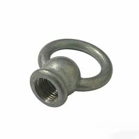 China Iron Loop Lighting Fixture Connector M10x1 Thread 31mm x 37mm Matte Black for sale