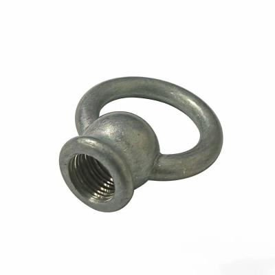 China Iron Loop Lighting Fixture Connector M10x1 Thread 31mm x 37mm Matte Black for sale