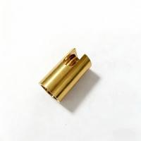 China 13mm x 23mm Solid Brass Pipe Coupler Unplated Raw Brass Connector for Lighting Fixture Assembly for sale