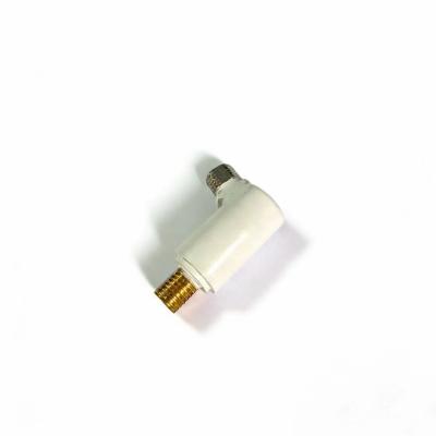 China Brass Lighting Connector 13x44 mm M8x1 Metric Thread White Coated Finish for Chandelier Lamp Assembly for sale
