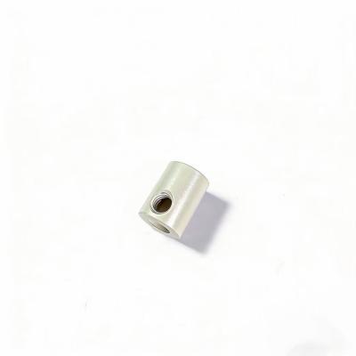 China Brass Lighting Connector 13x17mm M10x1 Thread White Finish for Fixture Assembly for sale
