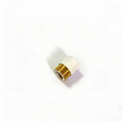 China Brass Lamp Connector M11x1 Thread White Finish 12mm OD 15mm Length for Lighting Fixtures for sale