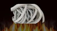 China 1260 Ceramic Fiber Round Rope with glass fiber &  Stainless Steel Wire Mesh Reinforced Ceramci Fiber Rope for sale