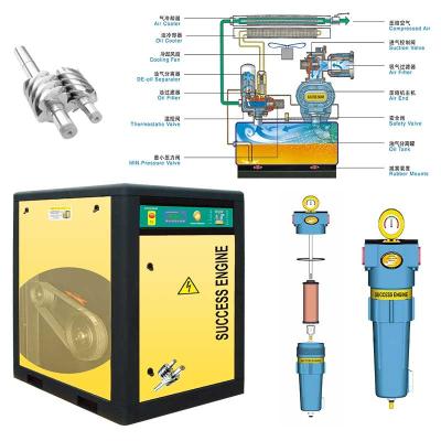 China Belt Driven 18KW 7bar Air Cooled Industrial Screw Compressor for sale