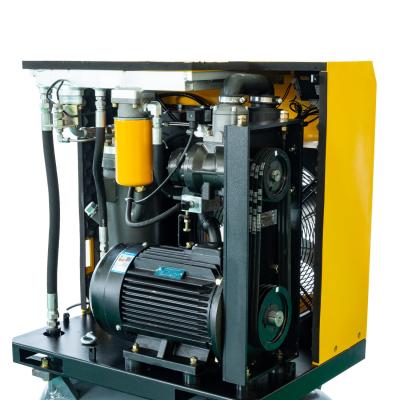 China Air Cooling 5.5kw 7.5 HP Belt Drive Screw Oil Injected Rotary Compressor for sale