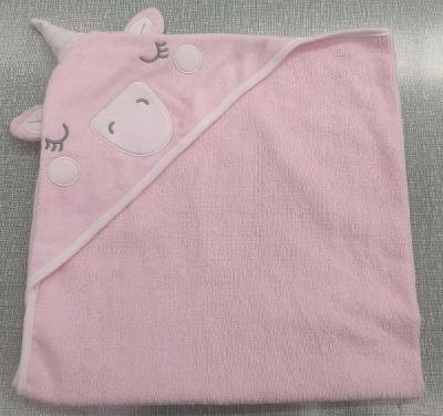 China Oeko-Tex Certified Cotton Soft Unicorn Design Baby Hooded Towel 70x70 cm Kids for sale