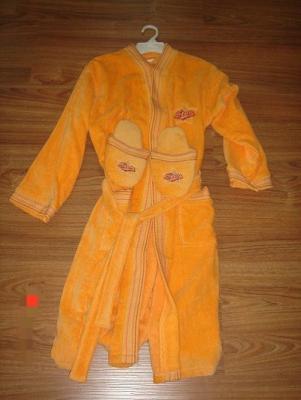 China Adult Cotton Velour Hooded Terry Robe with Matching Slippers Set for sale