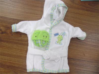 China Custom 100% Cotton Baby Bath Robe with Hood Unisex Soft Absorbent 0-24 Months for sale