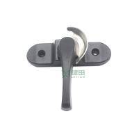 China Small Push Pull Black Crescent Lock Aluminum Material Moon Lock Window Hardware for sale