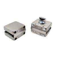 China Frame Less Stainless Steel Single Double Movable Office Glass Door Square Lock for sale