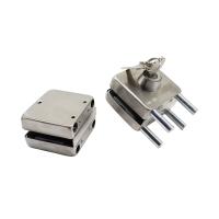 China Frame Less Stainless Steel Single Double Movable Office Glass Door Square Lock for sale