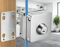 China 304 Stainless Steel Square Frameless Glass Door Lock for sale