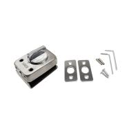 China 304 Stainless Steel Frameless Glass Door Lock with No-Drill Installation for Commercial Security for sale